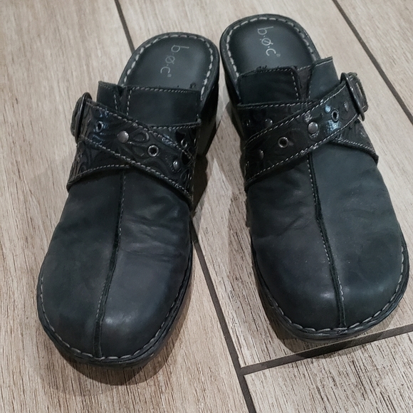 b.o.c. | Shoes | Black Leather Boc Brand Clogs W Buckle Design | Poshmark